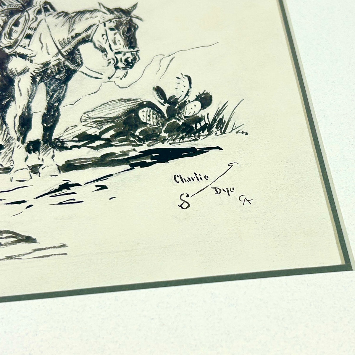 Over the Rim, Charlie Dye. Original Pen and Brush Drawing, Circa 1965 ...