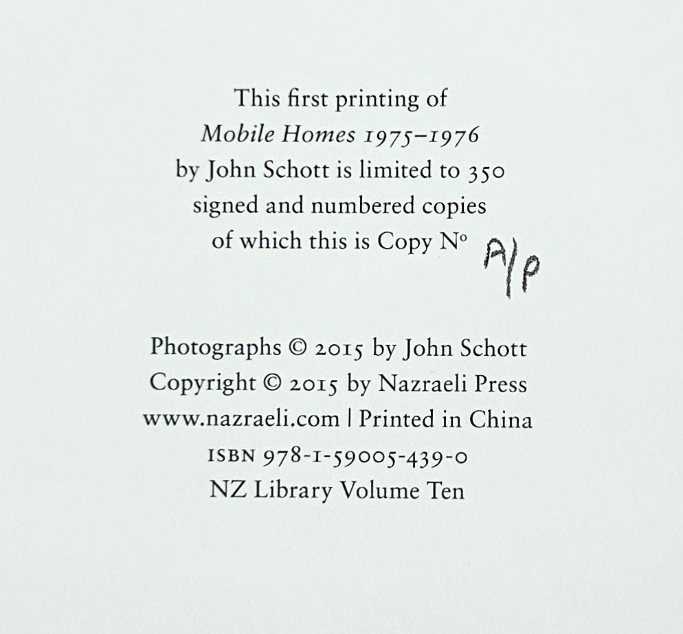 Mobile Homes 1975-1976, John Schott. Limited First Edition ~ Artist's ...